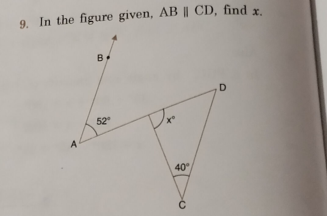 9 In the figure given AB CD find x asy pair | StudyX