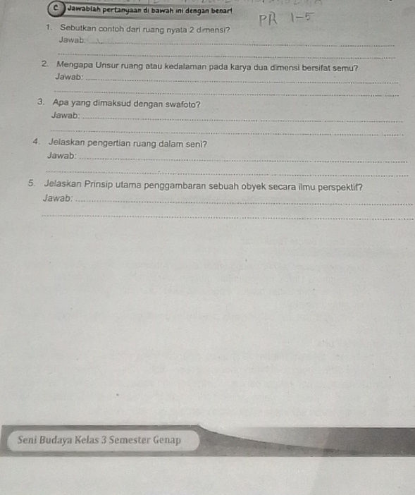1 Sebutkan contoh dari ruang nyata 2 dimensi | StudyX