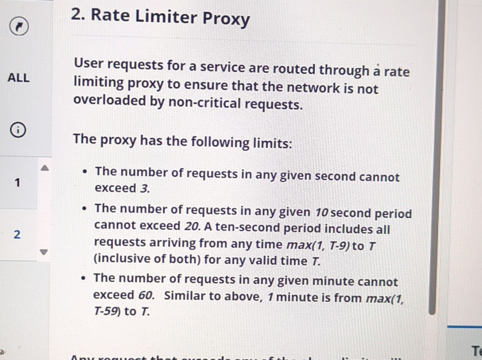 2 Rate Limiter Proxy User requests for a | StudyX