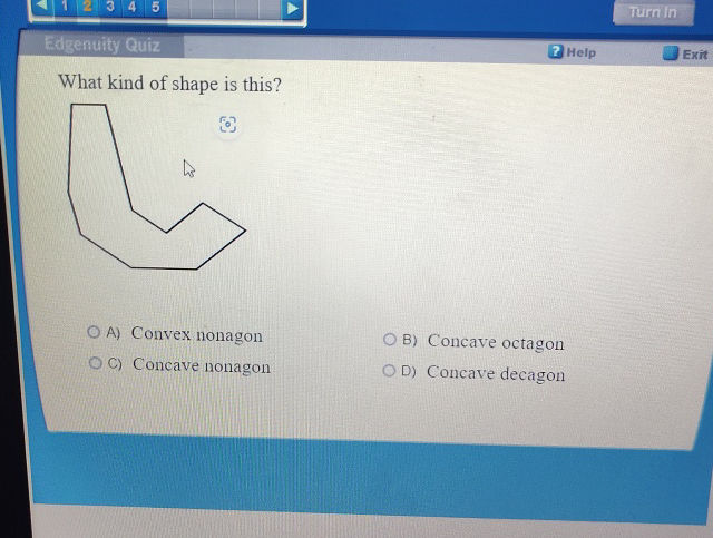 What kind of shape is this shape image A) | StudyX