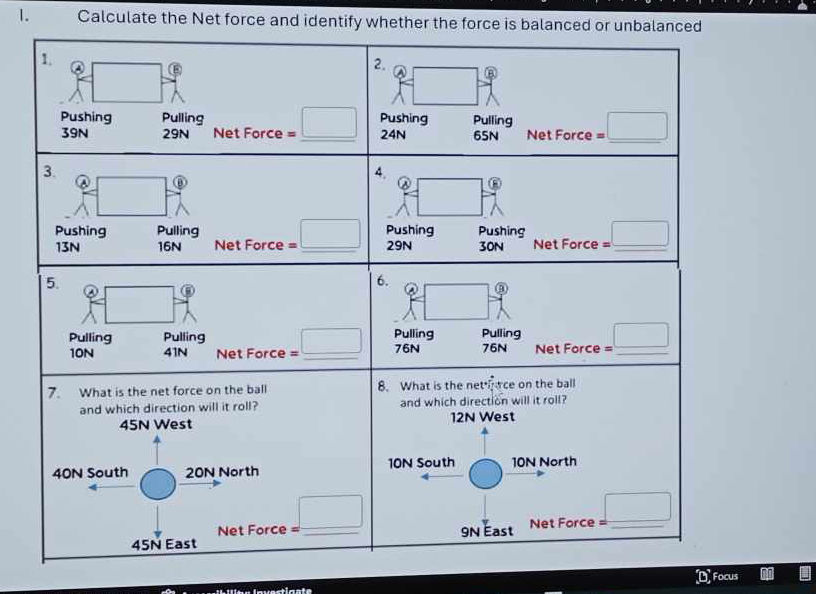 1 Calculate the Net force and identify | StudyX