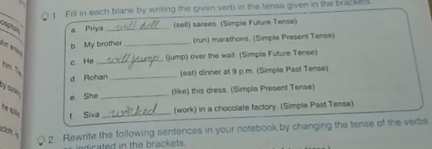 1 Fill in each blank by writing the given | StudyX