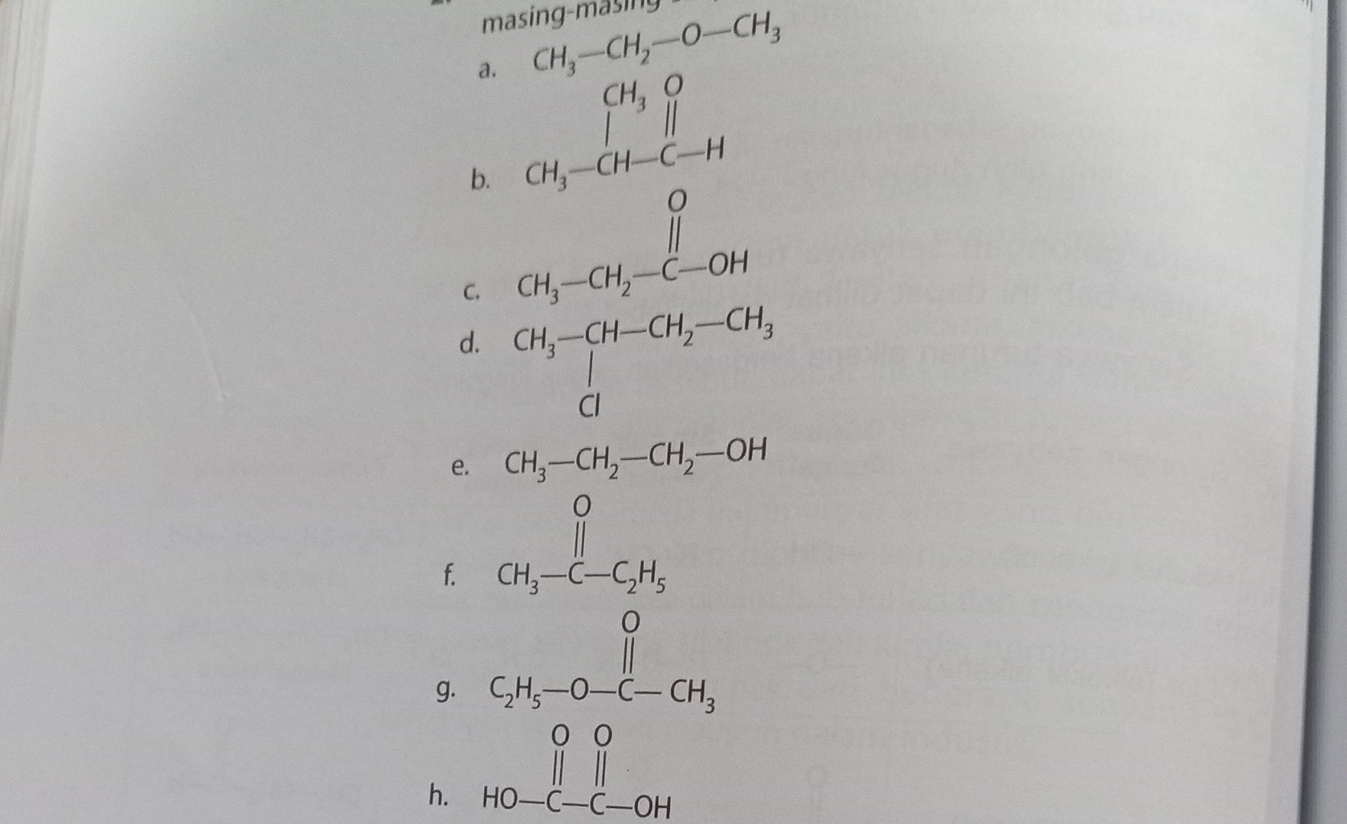 masing-masingCH3-CH2-O-CH3aCHCHO b | StudyX
