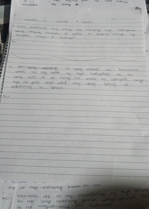 9 Paano nakatulong hay bibung ang kaniyang | StudyX