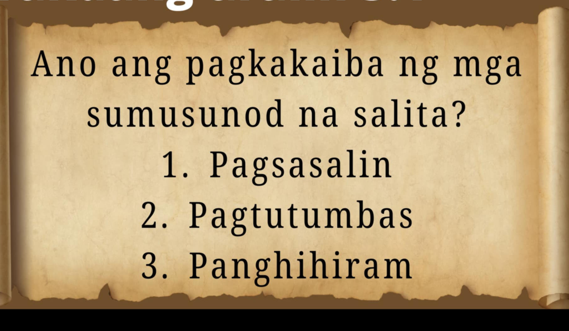 Ano ang pagkakaiba ng mga sumusunod na