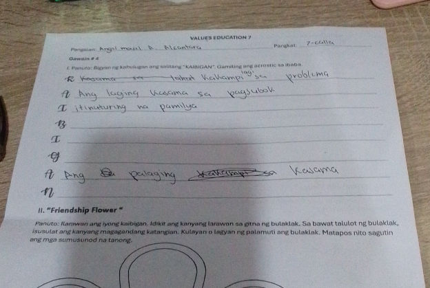 VALUES EDUCATION 7 Pangkat 7-calle Pangalan | StudyX