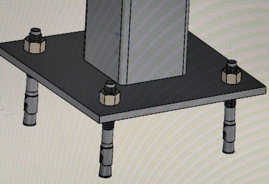 The image shows a square base plate with | StudyX