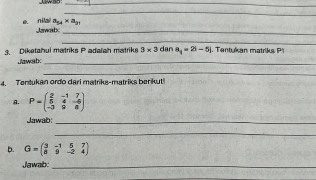 3 Diketahui matriks P adalah matriks 3 x 3 | StudyX