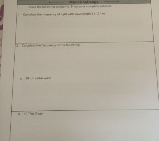 Mind Challenge Solve the following problems | StudyX