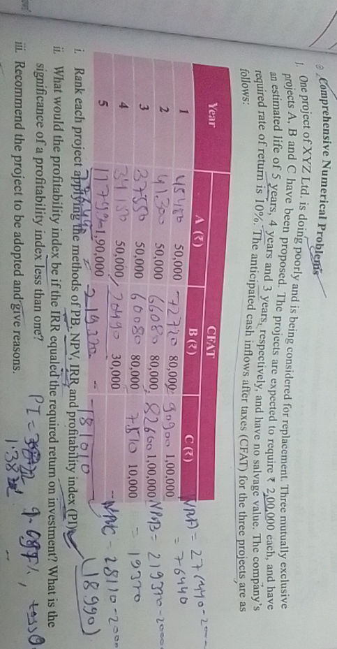 Comprehensive Numerical Problems 1 One | StudyX