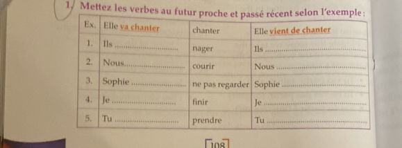 1 Mettez les verbes au futur proche et pass | StudyX