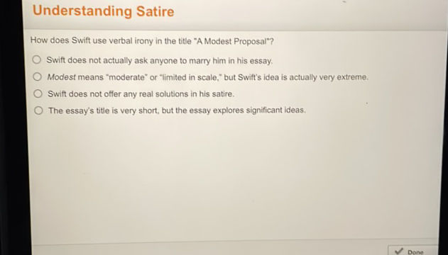 Understanding Satire How does Swift use | StudyX