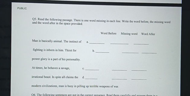 Q5 Read the following passage There is one | StudyX