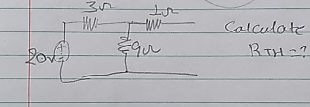 Calculate RTH= Image of a circuit diagram | StudyX