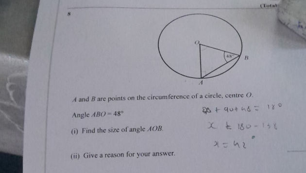 A and B are points on the circumference of a | StudyX