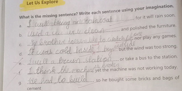 What is the missing sentence Write each | StudyX