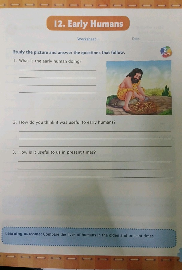 12 Early Humans Worksheet I Study the