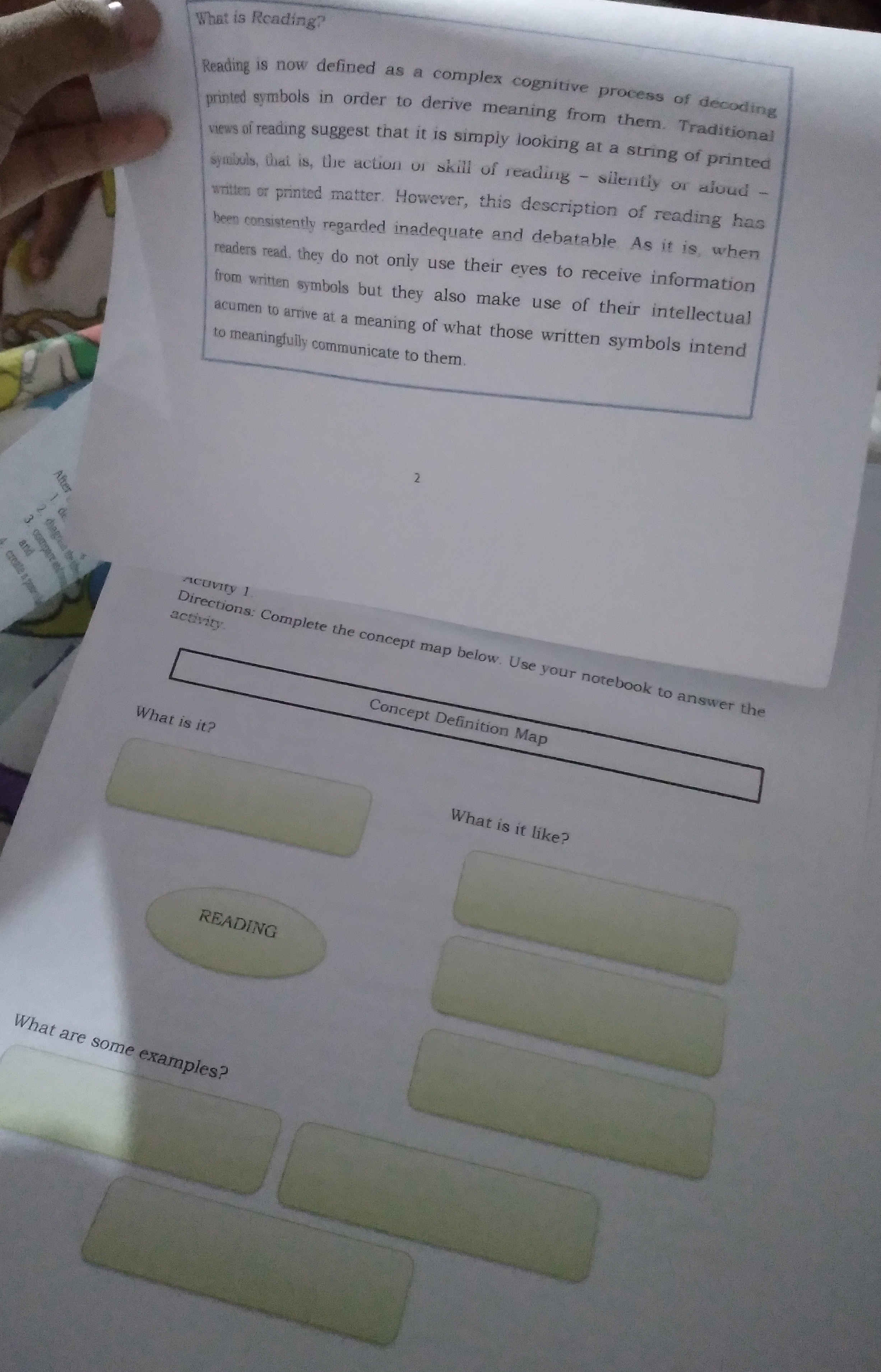 What is Reading Reading is now defined as a | StudyX