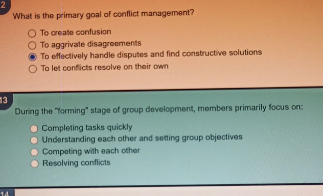 2 What is the primary goal of conflict