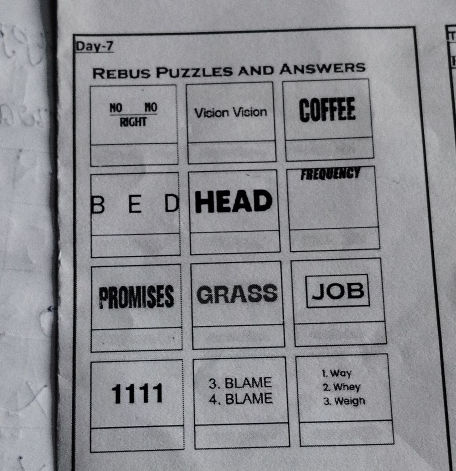Day-7 REBUS PUZZLES AND ANSWERS NO MO Vicion | StudyX