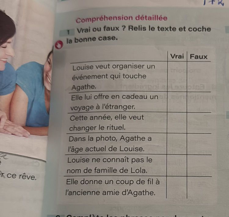Comprhension dtaille 1 Vrai ou faux Relis | StudyX