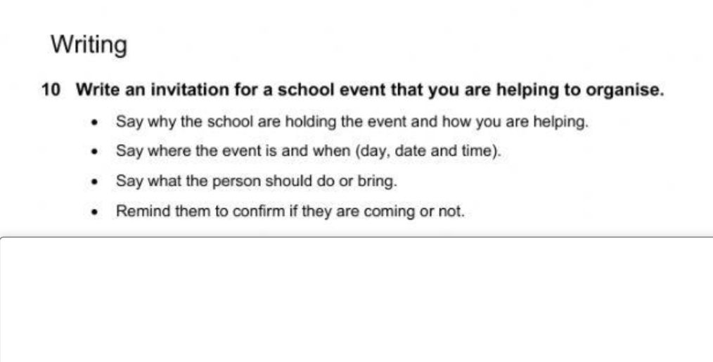 10 Write an invitation for a school event | StudyX