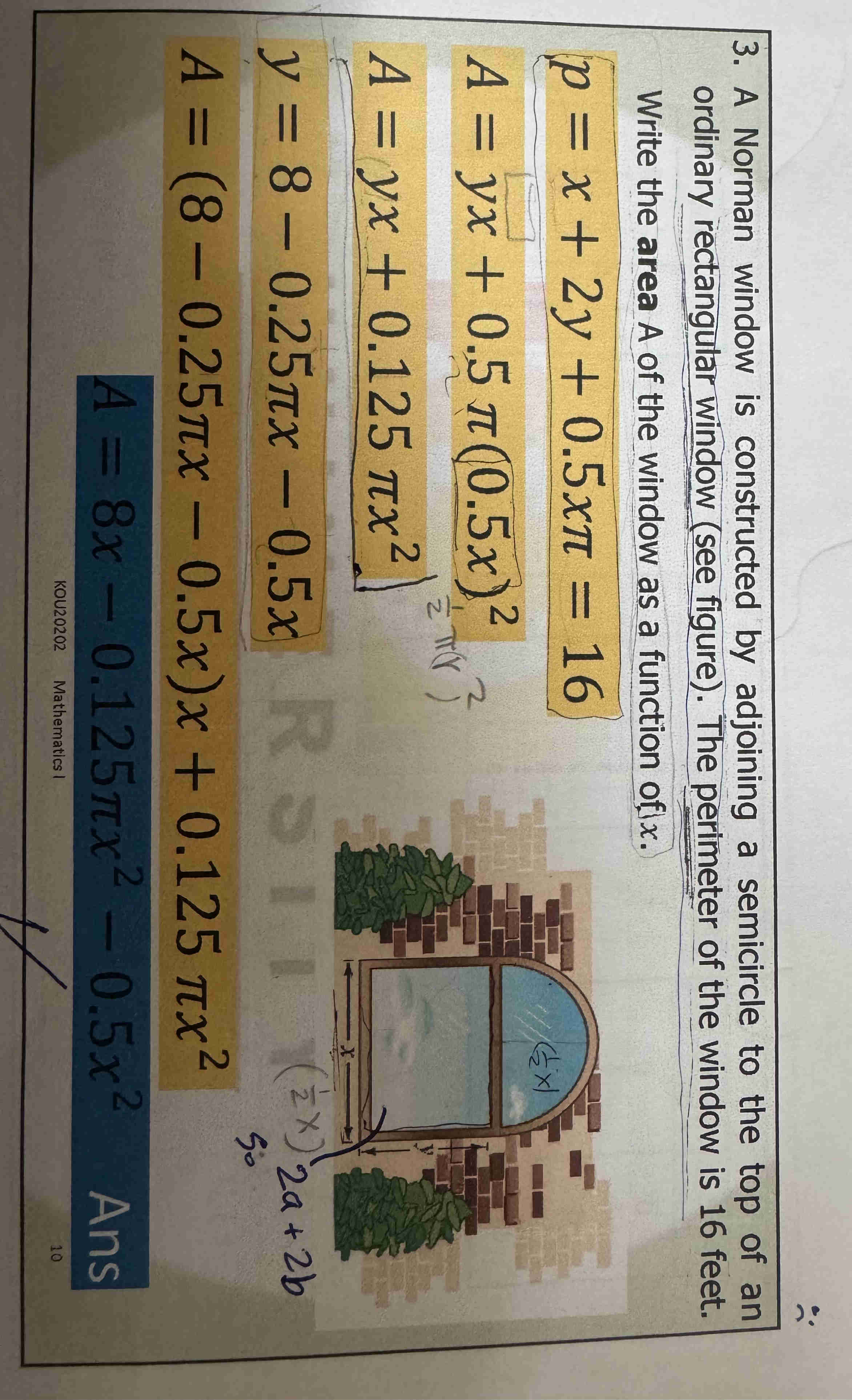 3 A Norman window is constructed by | StudyX