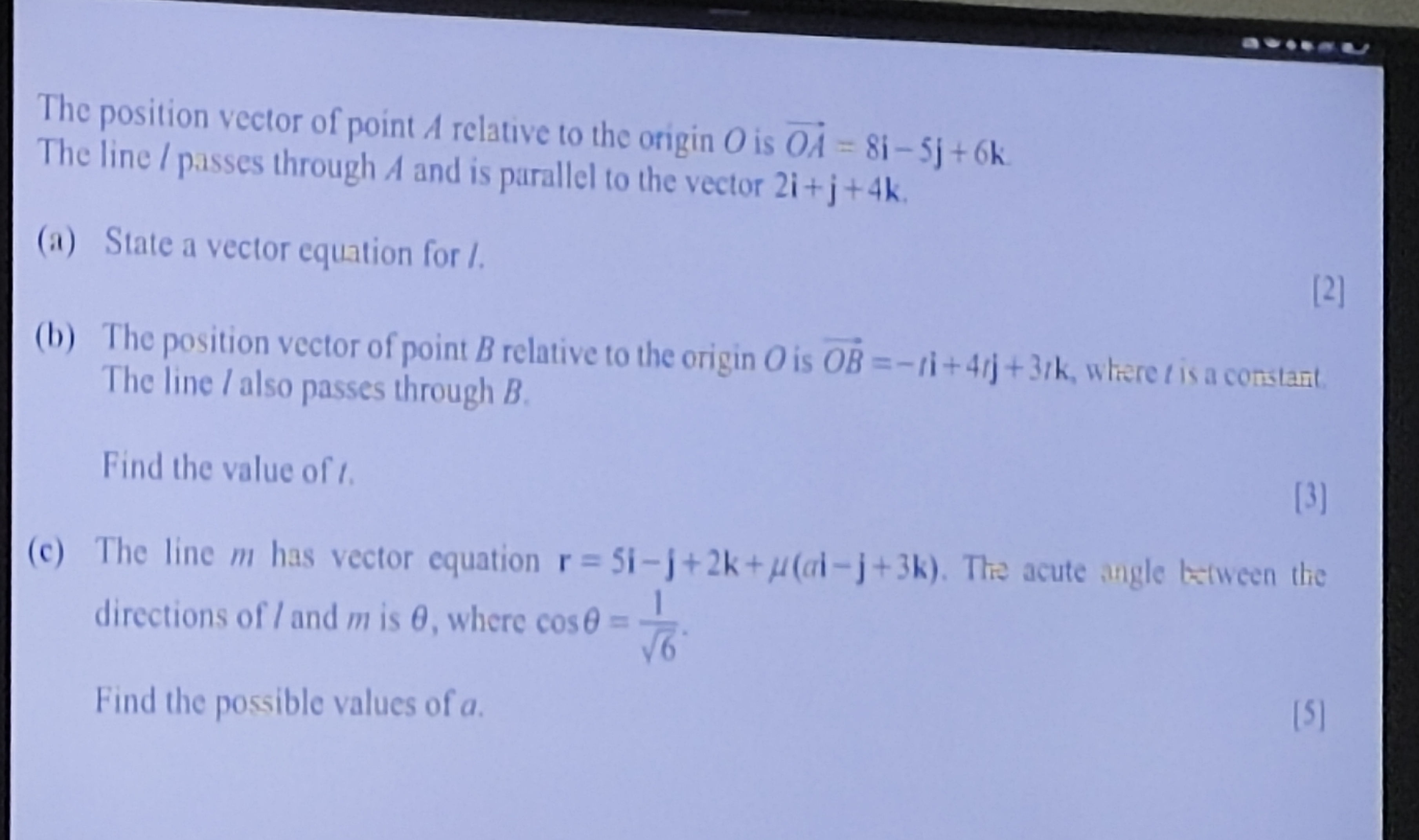 The position vector of point A relative to | StudyX