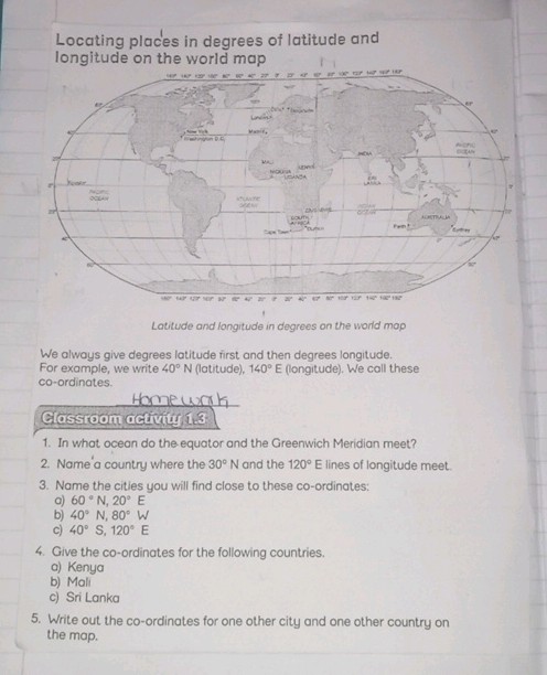 Locating places in degrees of latitude and | StudyX