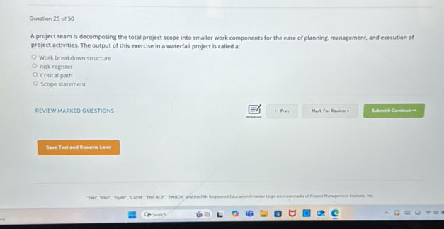 Question 25 of 50 A project team is | StudyX