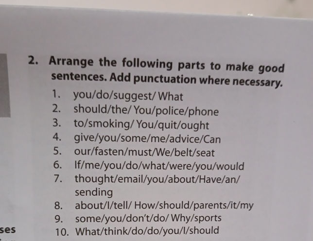 2 Arrange the following parts to make good | StudyX