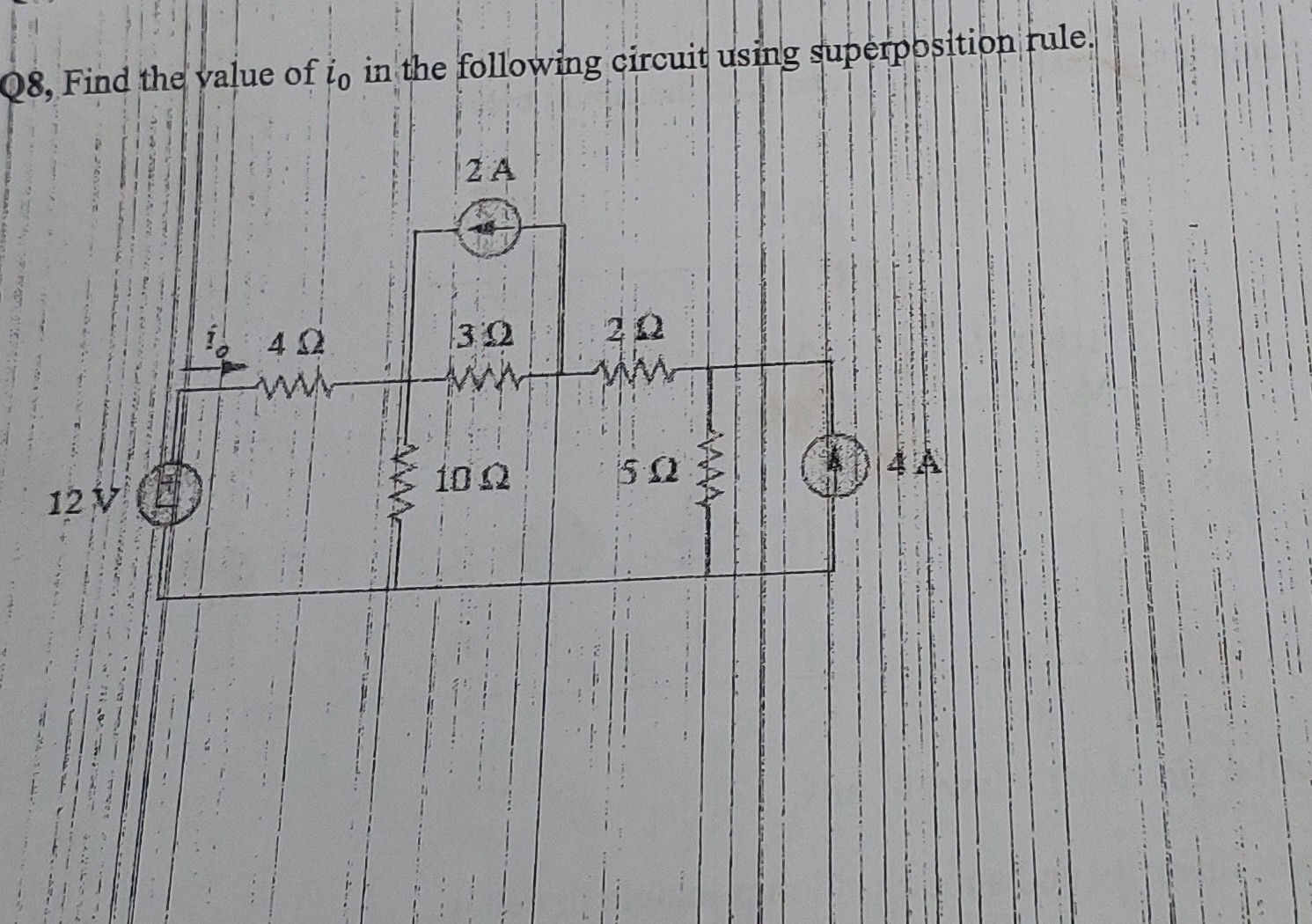 Q8 Find the value of io in the following | StudyX