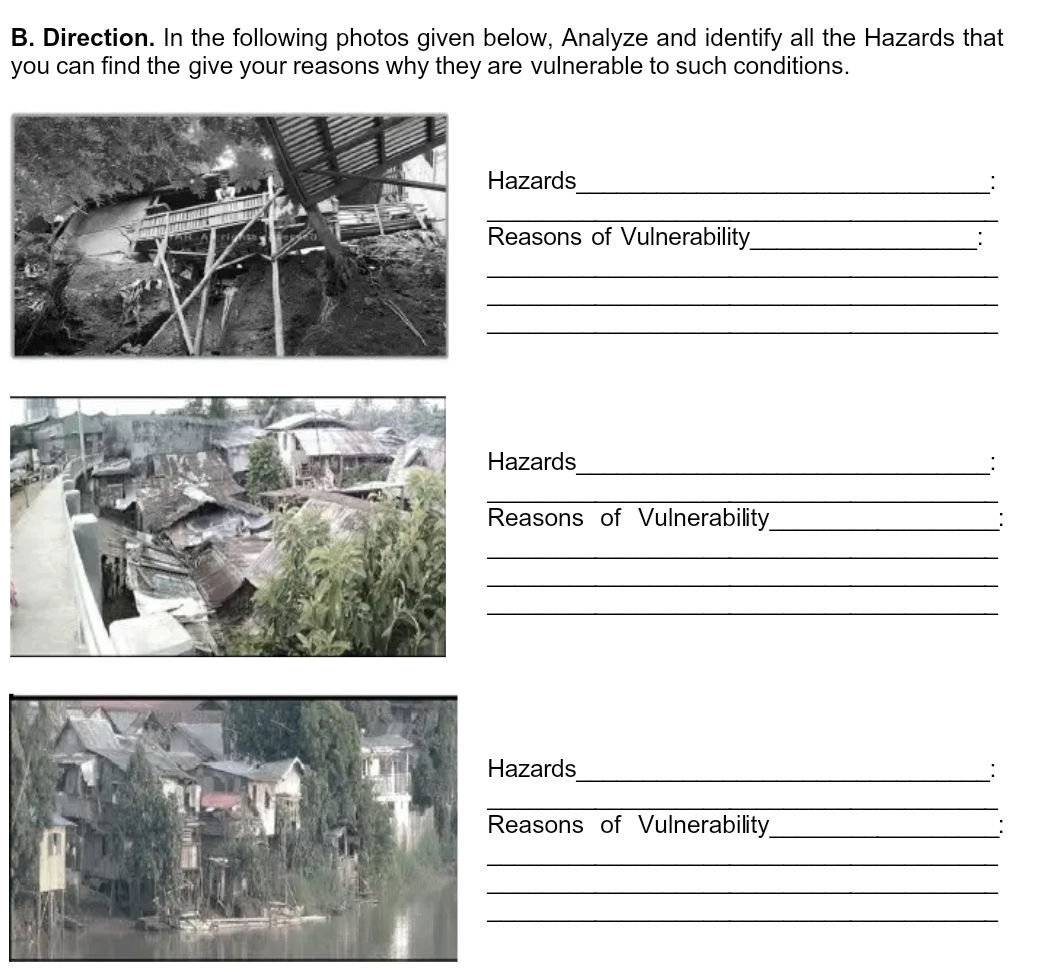 B Direction In the following photos given | StudyX