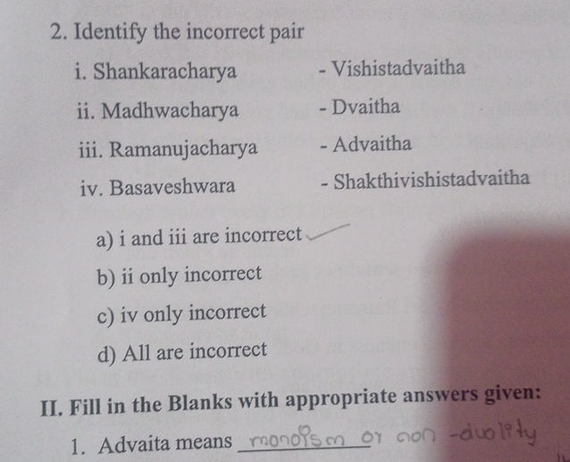 2 Identify the incorrect pair i | StudyX