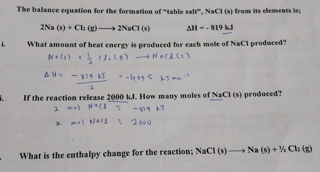 The balance equation for the formation of | StudyX