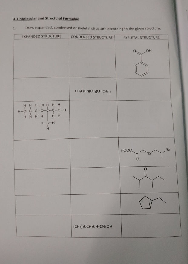 41 Molecular and Structural Formulae 1 Draw | StudyX