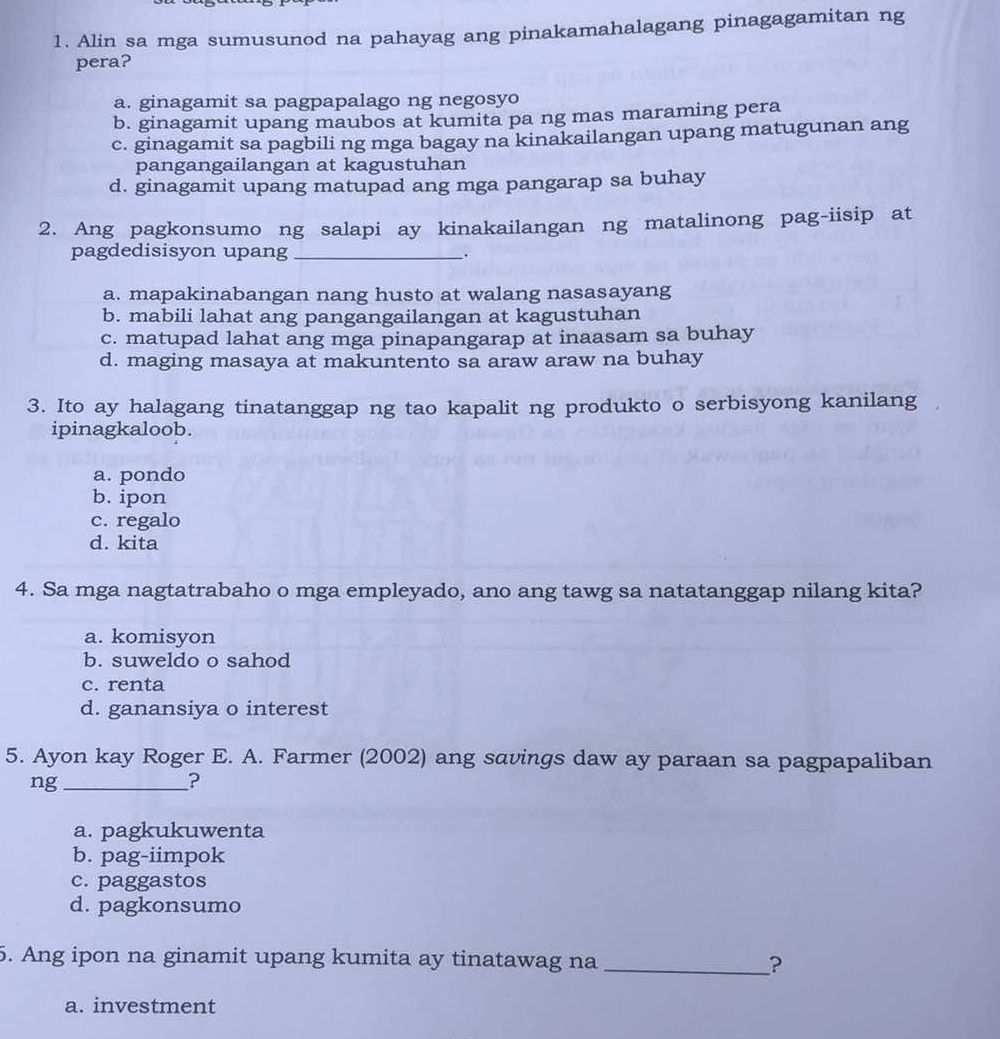 1 Alin sa mga sumusunod na pahayag ang | StudyX