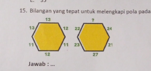 15 Bilangan yang tepat untuk melengkapi pola | StudyX