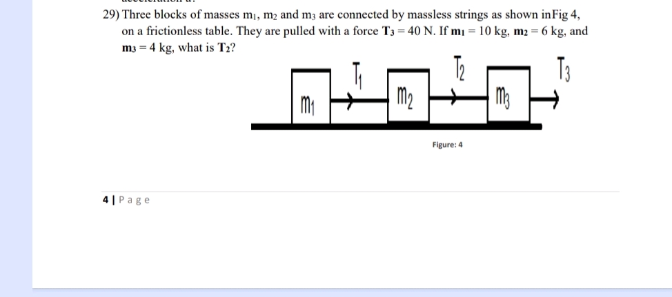 29) Three blocks of masses m1 m2 and m3 are | StudyX
