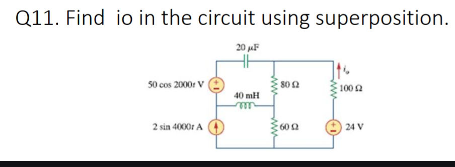 Q11 Find io in the circuit using | StudyX