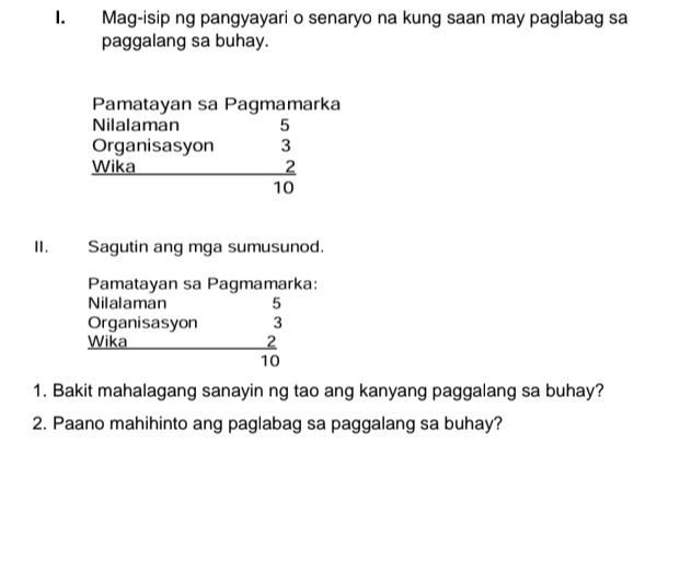 I Mag-isip ng pangyayari o senaryo na kung | StudyX