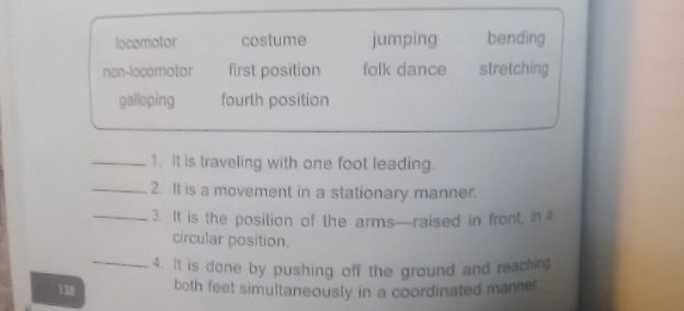 locomotor costume jumping non-locomotor | StudyX