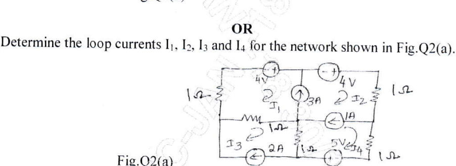 Determine the loop currents I1 I2 I3 and I4 | StudyX