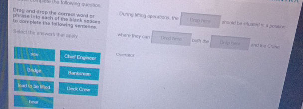 Drag and drop the correct word or phrase | StudyX