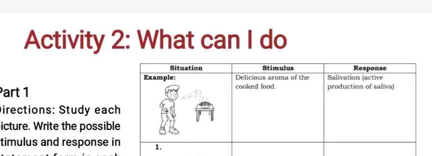Activity 2 What can I do Part 1 directions | StudyX