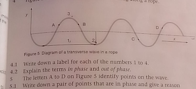 Figure 5 Diagram of a transverse wave in a | StudyX
