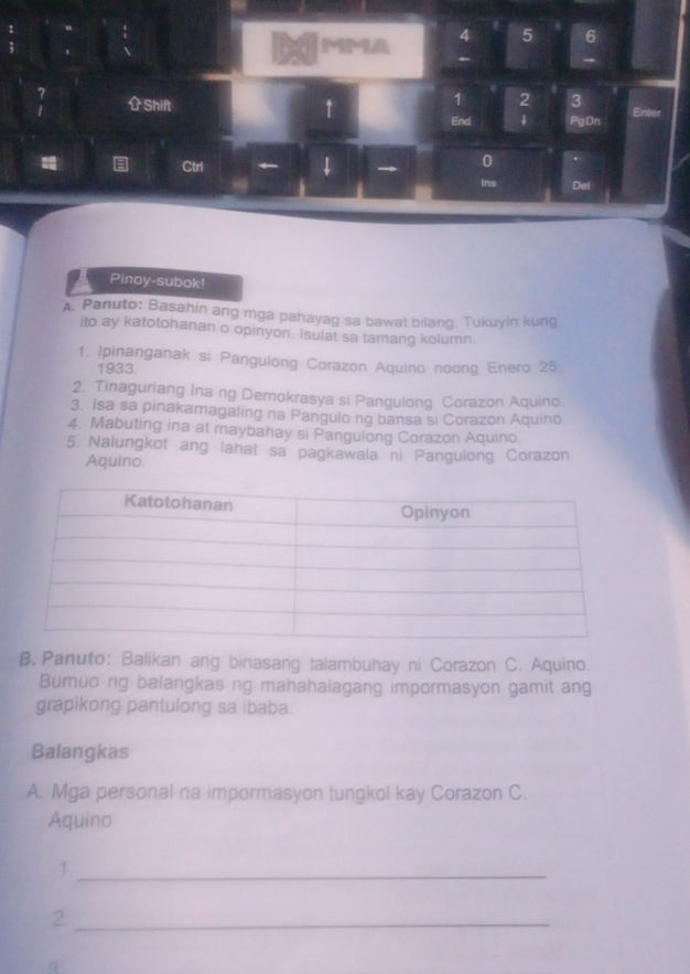 A Panuto Basahin ang mga pahayag sa bawat | StudyX