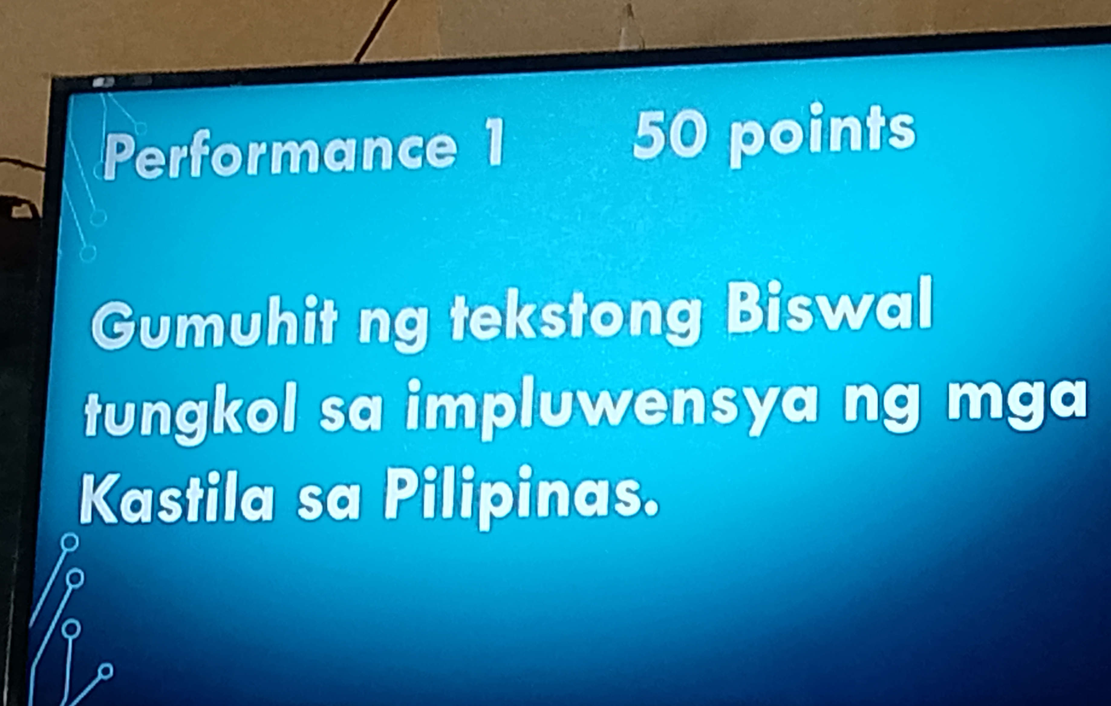 Performance 1 50 points Gumuhit ng tekstong | StudyX