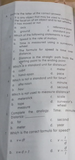 A Encircle the letter of the correct answer | StudyX