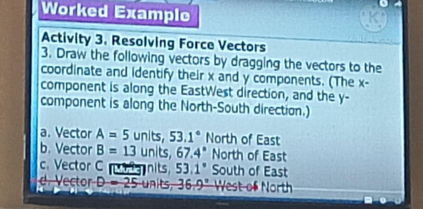 Activity 3 Resolving Force Vectors 3 Draw | StudyX